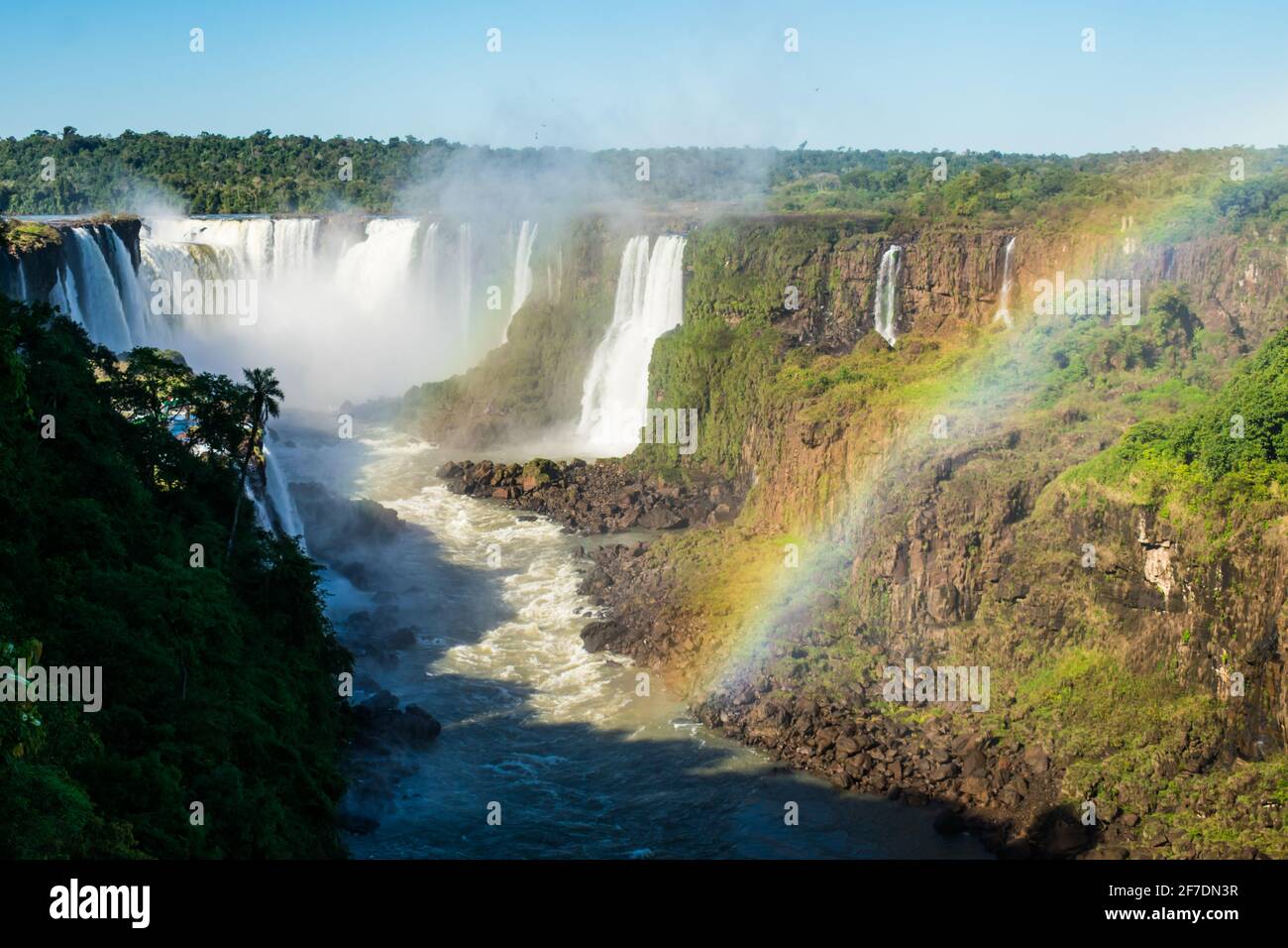 Landscape of the Iguacu National Park with a rainbow - Foz do Iguacu ...