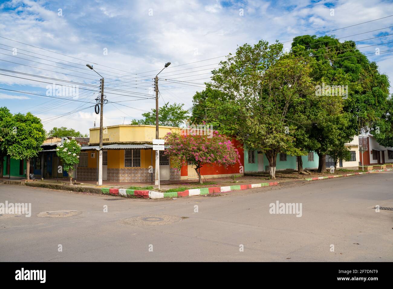 typical street of Puerto Lopez, Meta, Colombia Stock Photo - Alamy