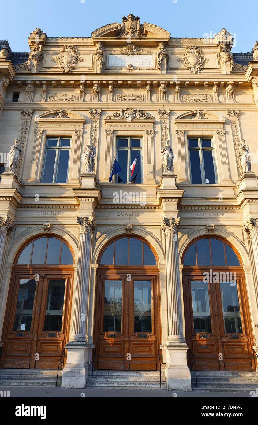 The building of Commercial Court of Paris was built in 1860-1865 Stock ...