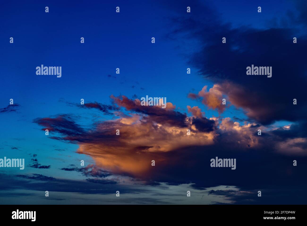 Beautiful blue sunset as background Stock Photo - Alamy