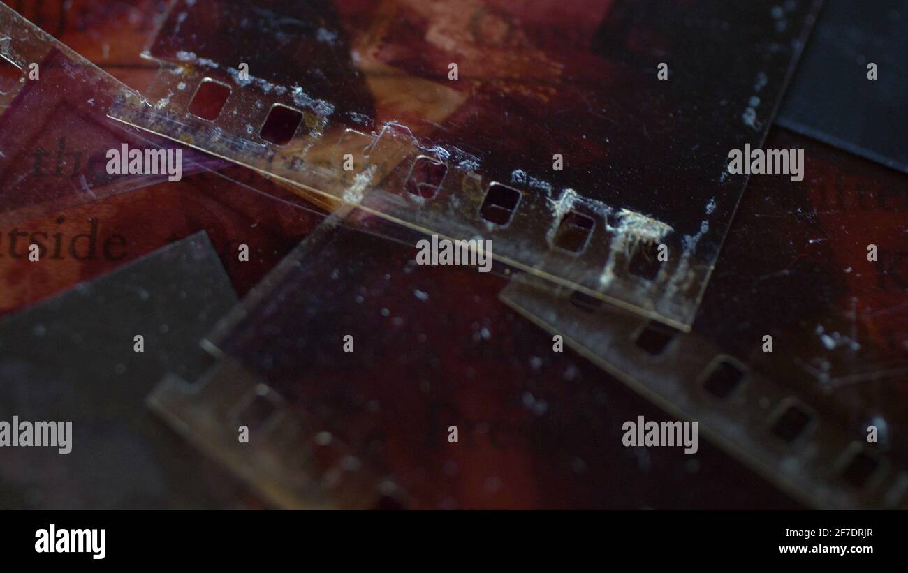 Close up of old vintage slide films shallow depth of field Stock Photo ...