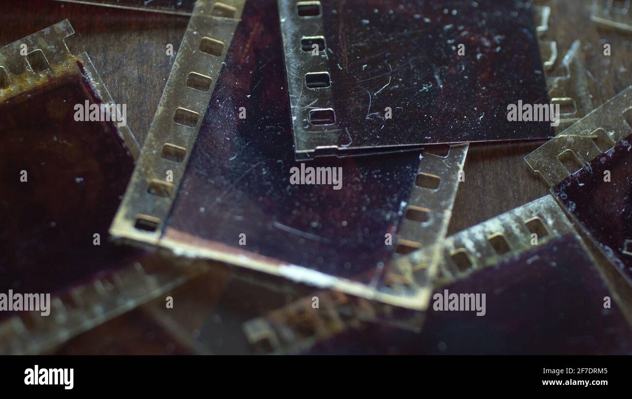 Close up of old vintage slide films shallow depth of field Stock Photo ...
