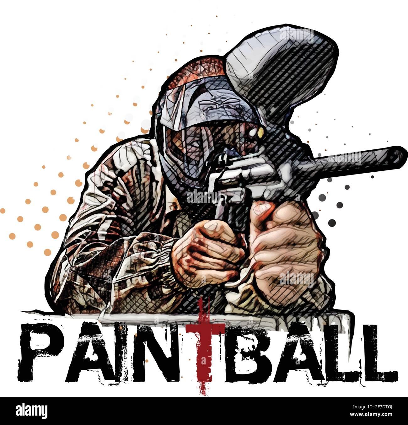 Paintball player vector illustration isolated on white background Stock ...