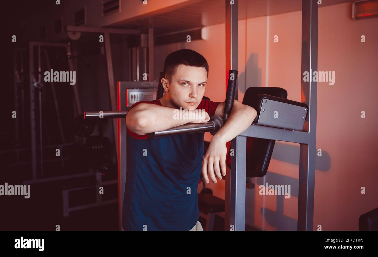 Portrait guy in gym resting hi-res stock photography and images - Alamy