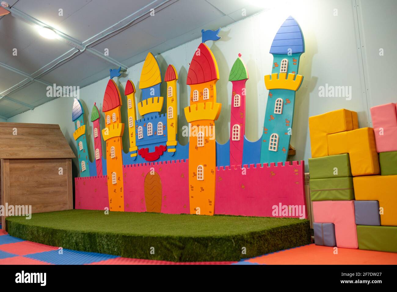 fairytale castle in the play area indoor Stock Photo - Alamy
