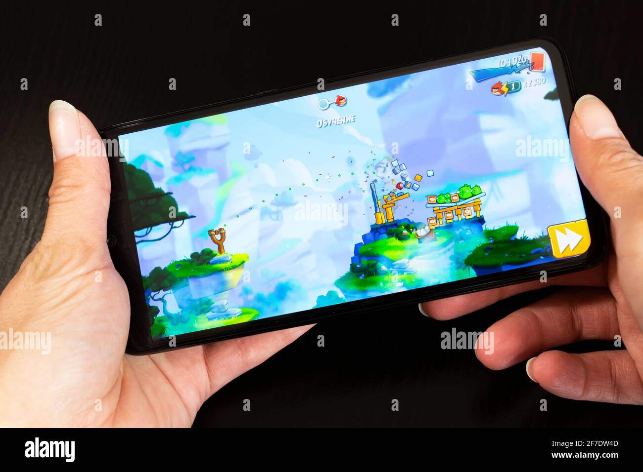 BELARUS, NOVOPOLOTSK - 27 MARCH, 2021: Angry birds 2 game on phone ...