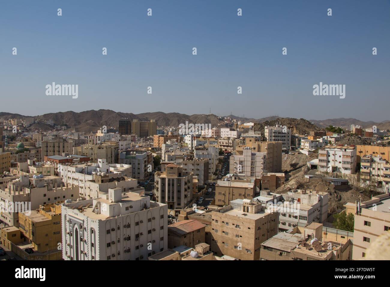 Typical arabic architecture in Mecca city. Outskirts of Mecca city ...