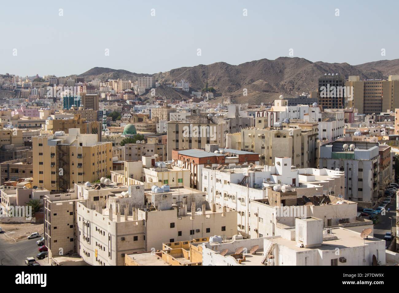 Typical arabic architecture in Mecca city. Outskirts of Mecca city ...
