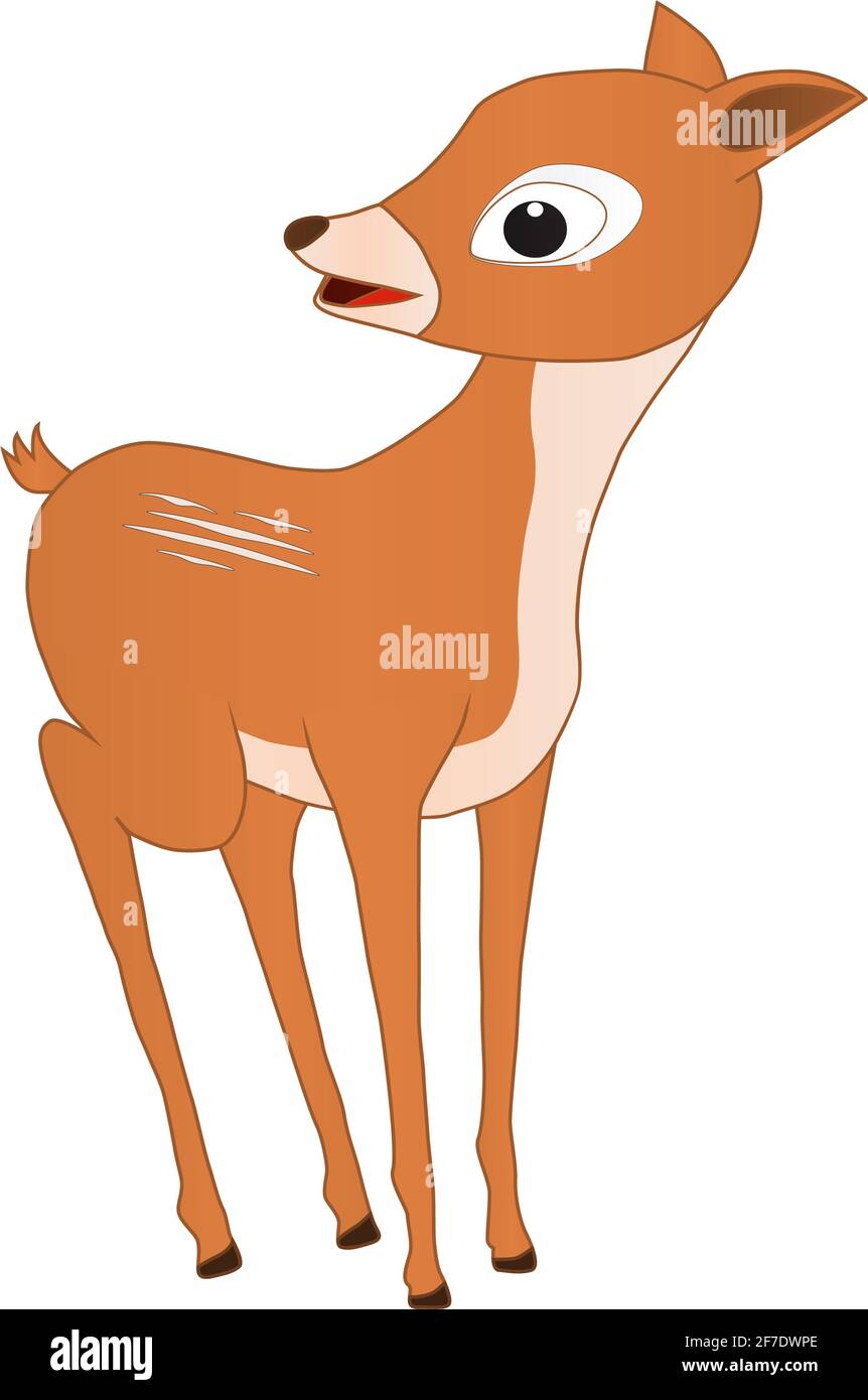 Cartoon illustration of a friendly cute mouse deer Stock Photo - Alamy
