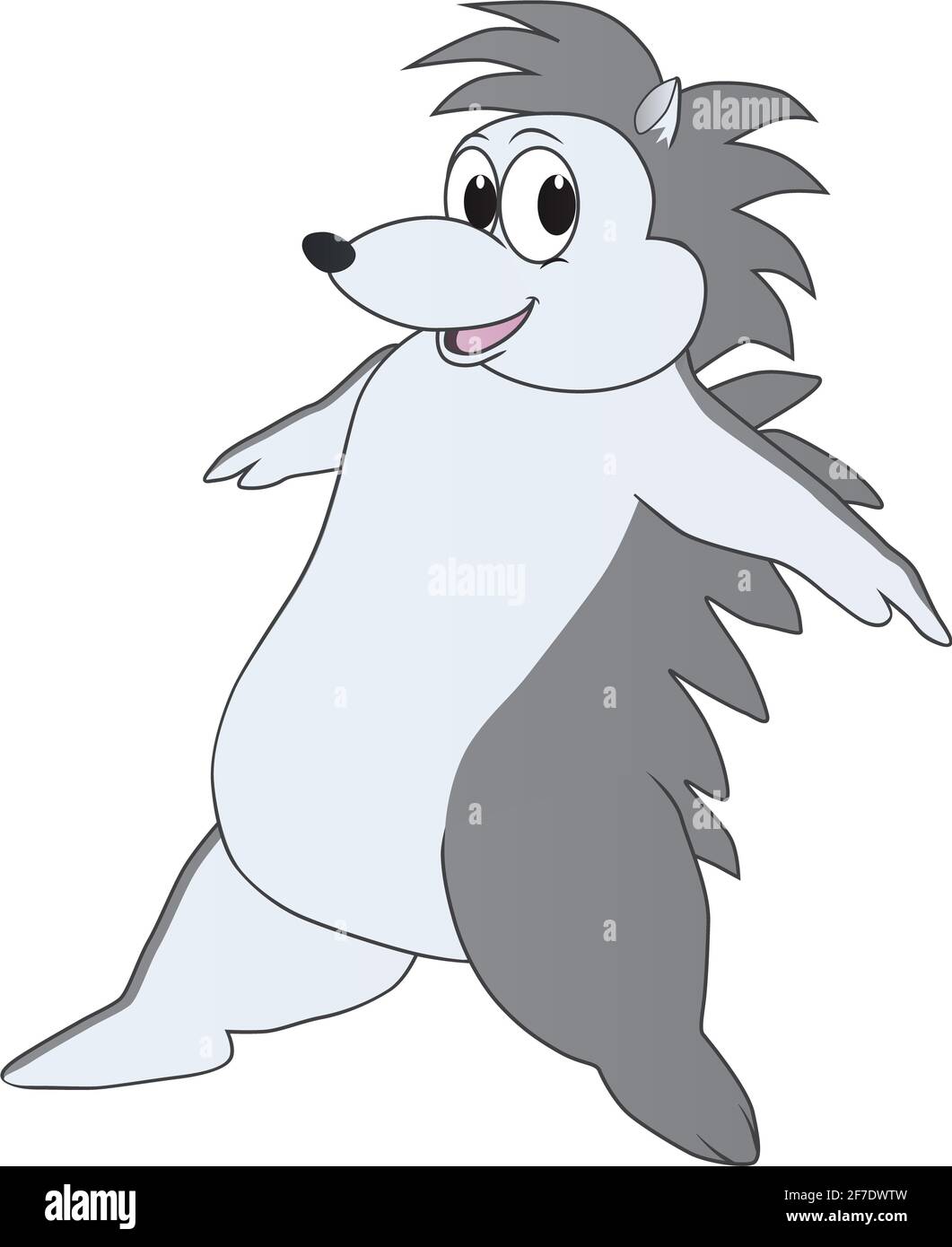 Cartoon illustration of a hedgehog dancing happily Stock Photo - Alamy