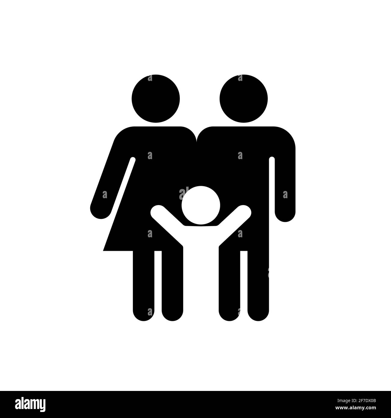 Family Icon in trendy flat style isolated on white background. Mother ...