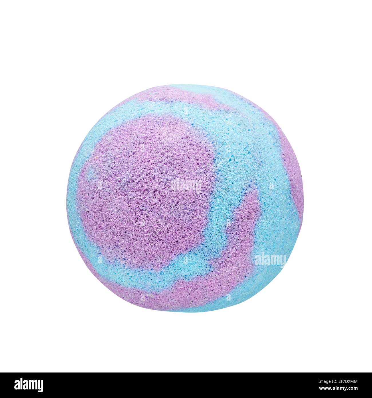Single blue-purple bath bomb, isolated over white background with ...