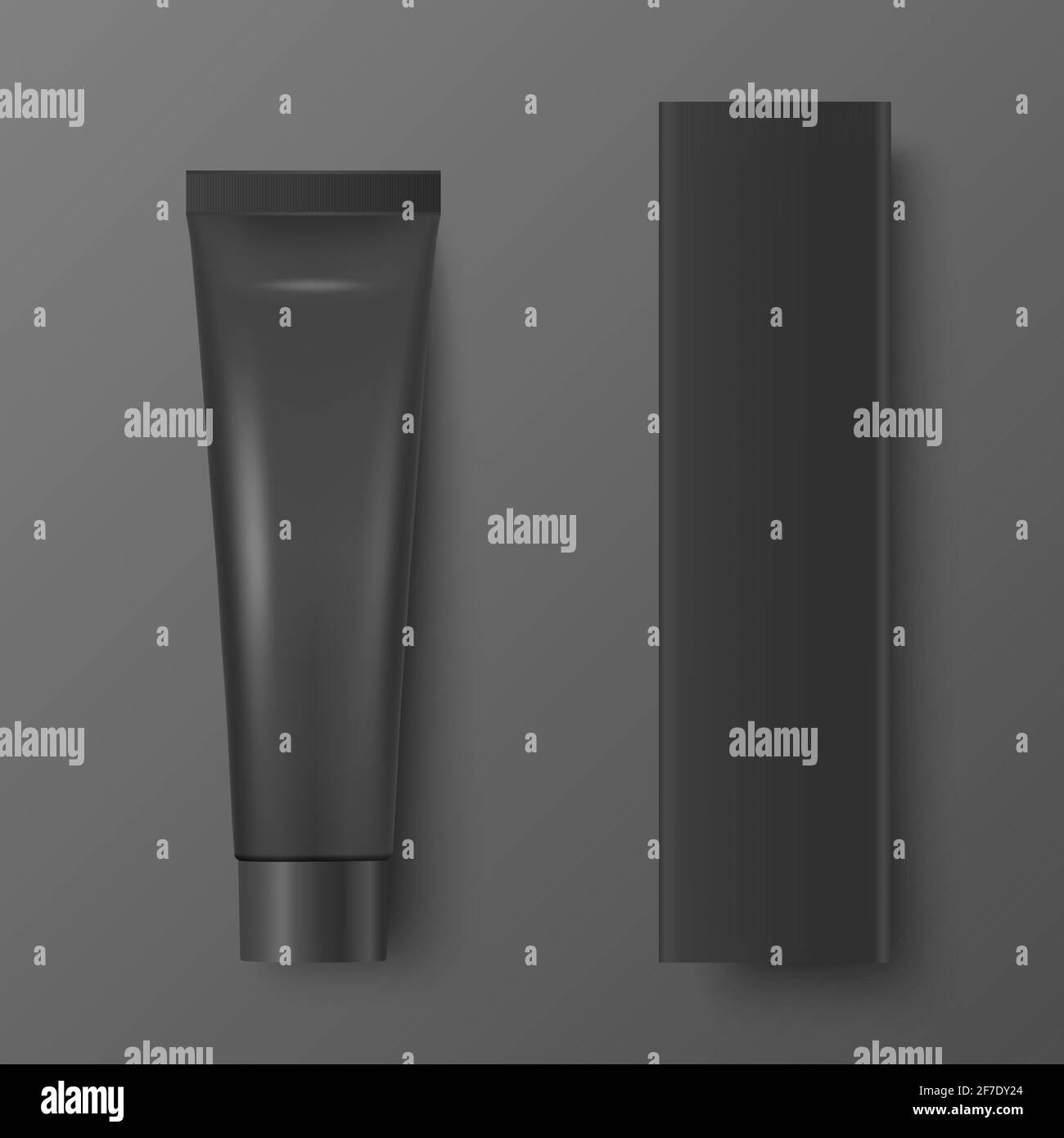 Vector 3d Realistic Plastic, Metal Black Tooth Paste, Cream Tube ...