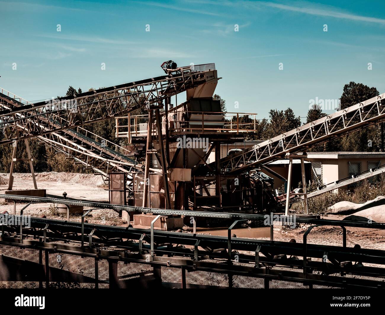 A plant for the production of crushed stone, gravel and sand. Quarry ...