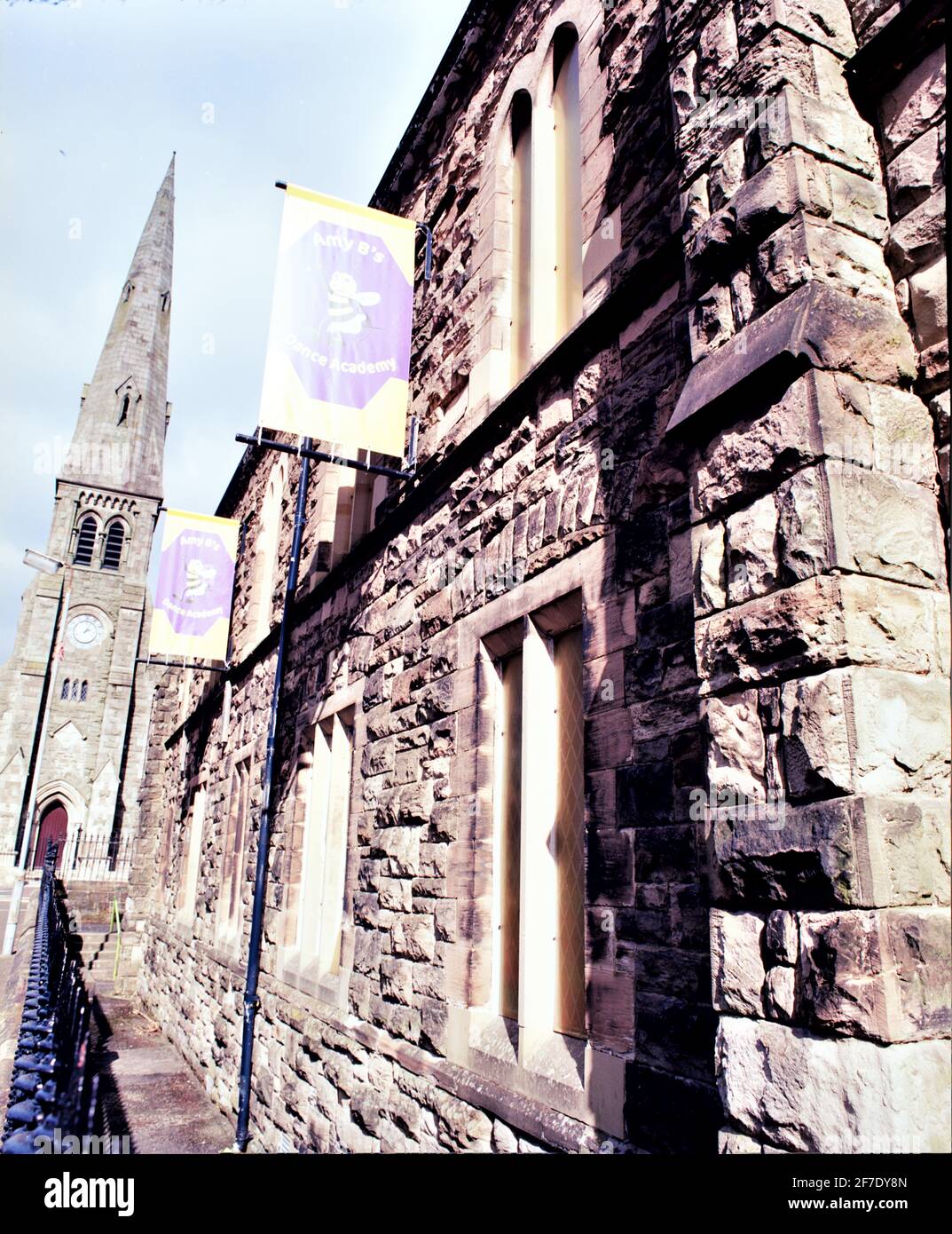 Old church hall & Strean Church Newtownards Co Down NI Medium format ...