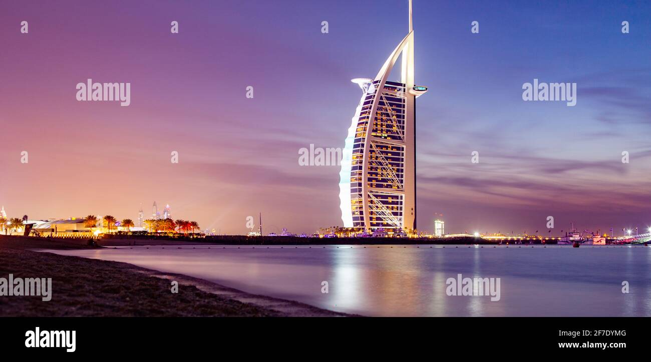DUBAI, UAE - FEBRUARY 2018 :The world's first seven stars luxury hotel ...