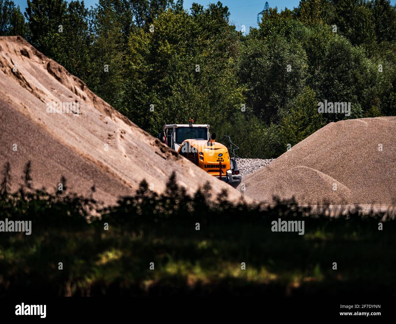 A plant for the production of crushed stone, gravel and sand. Quarry ...