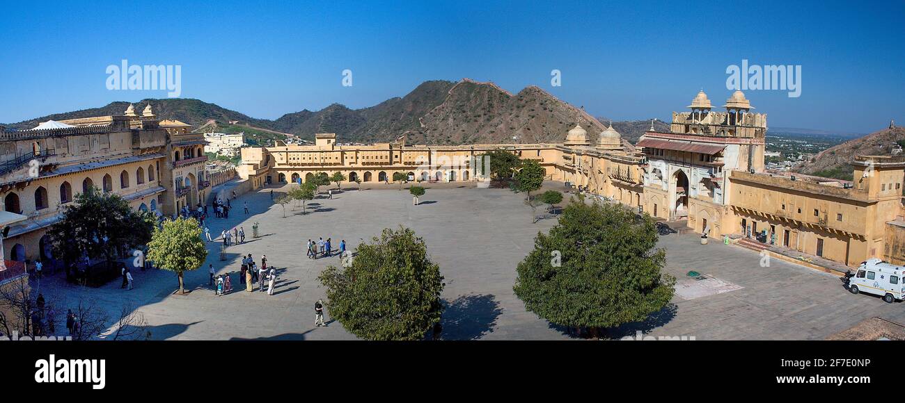 Courtyard of amber fort rajasthan india hi-res stock photography and ...