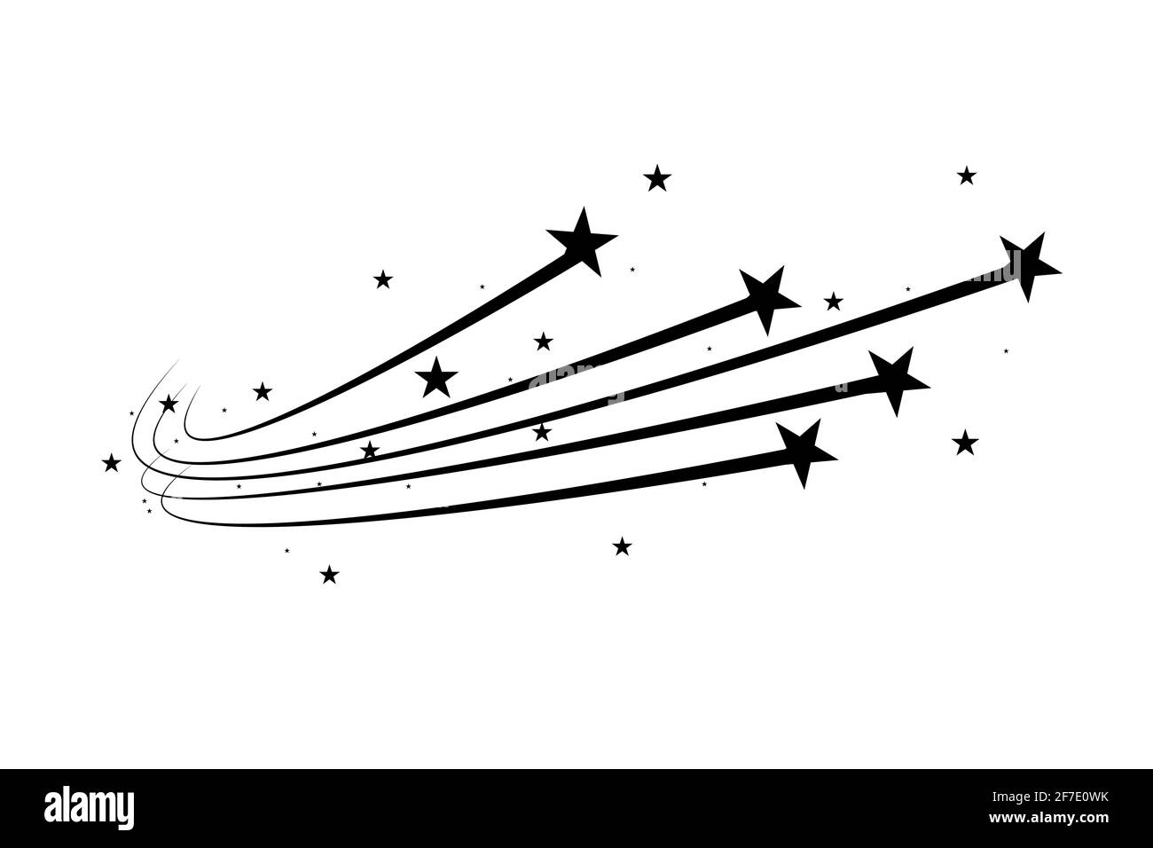 Abstract Falling Star - Black Shooting Star with Elegant Star Trail on ...