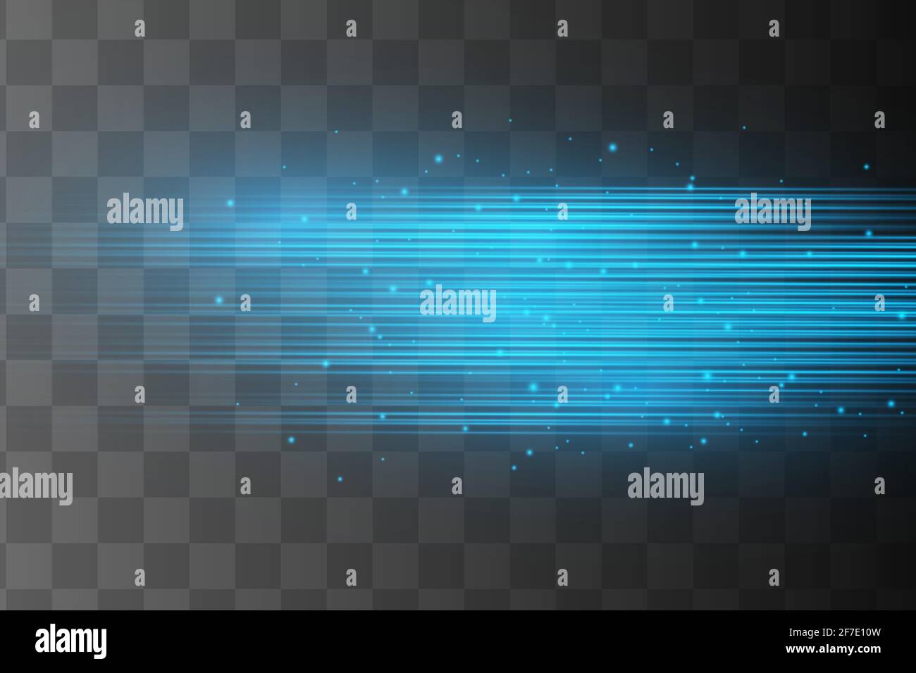 Abstract blue laser beam. Transparent isolated on black background ...