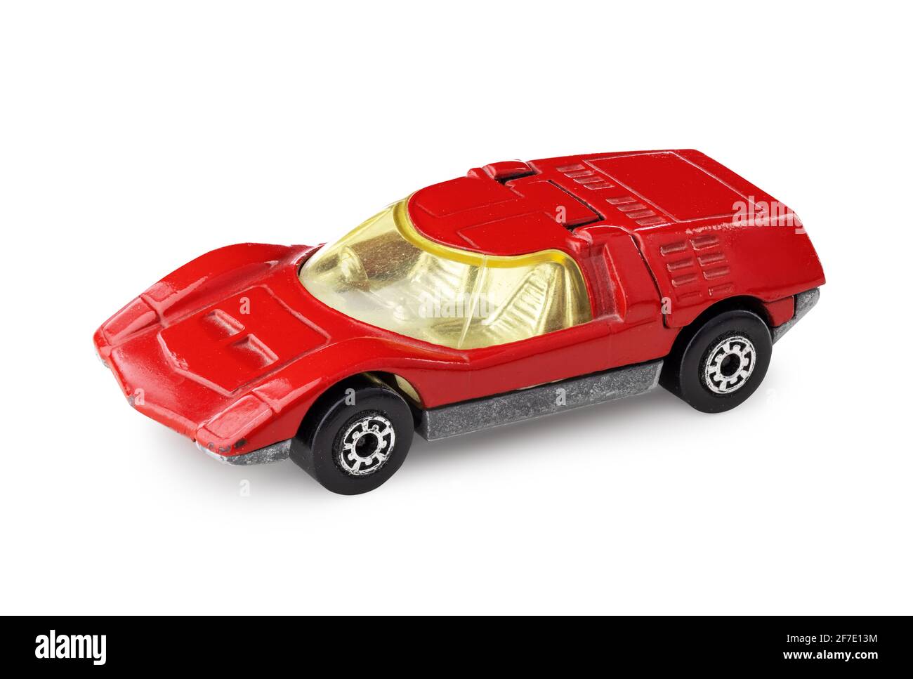 Retro car, miniature collectible vintage toy, isolated on white ...