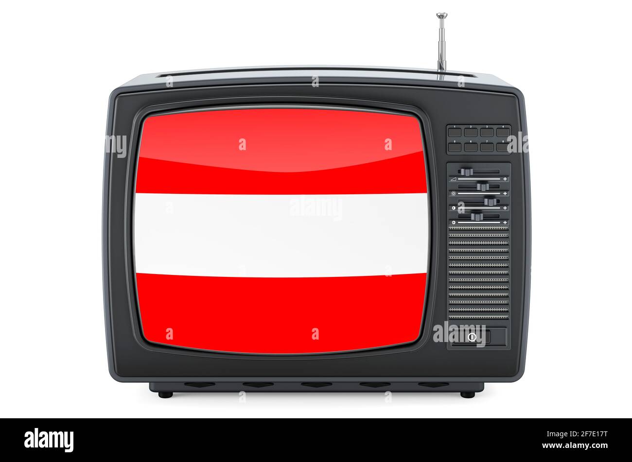 Austrian Television concept. TV set with flag of Austria. 3D rendering ...