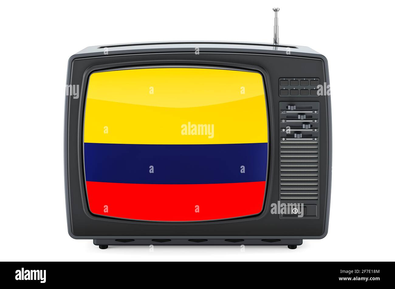 Colombian Television concept. TV set with flag of Colombia. 3D ...