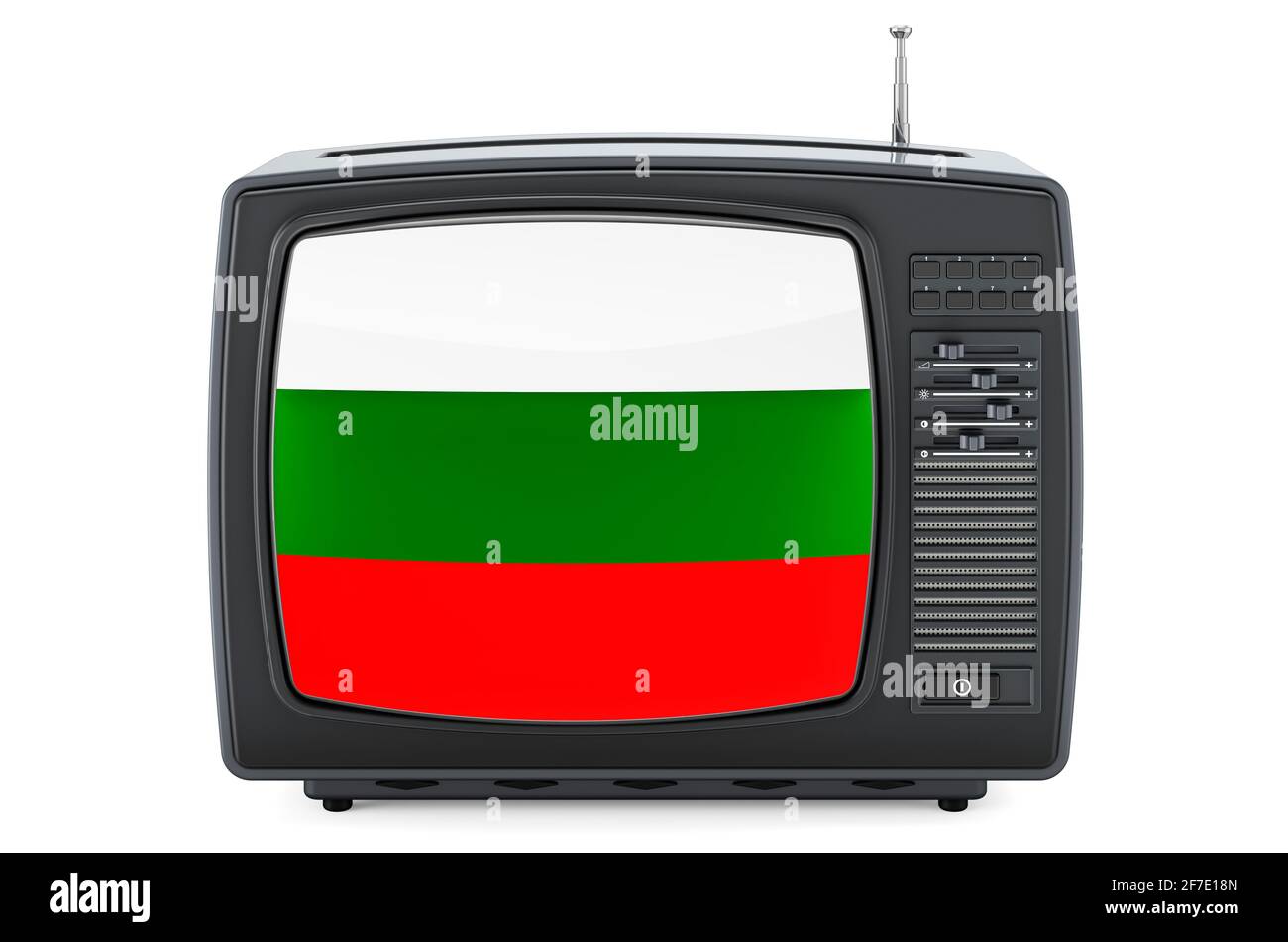 Bulgarian Television concept. TV set with flag of Bulgaria. 3D ...