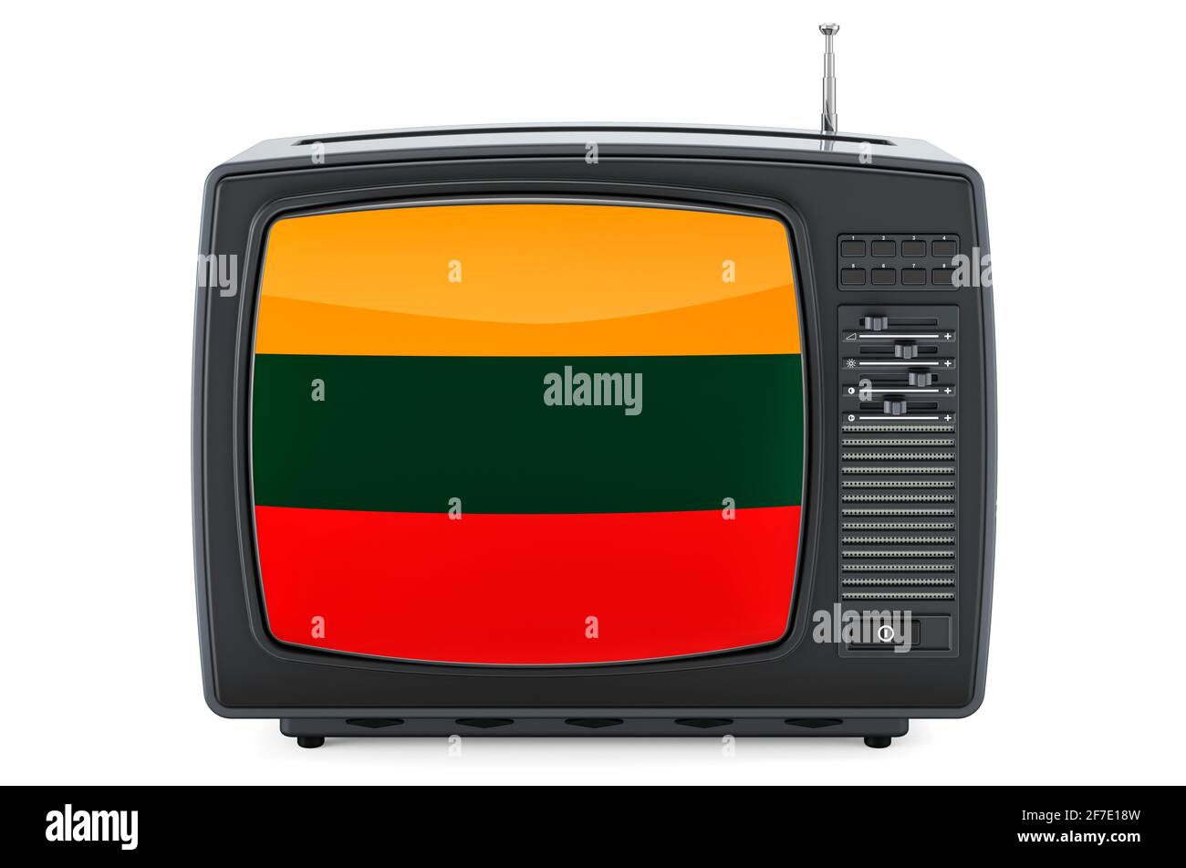 Lithuanian Television concept. TV set with flag of Lithuania. 3D ...