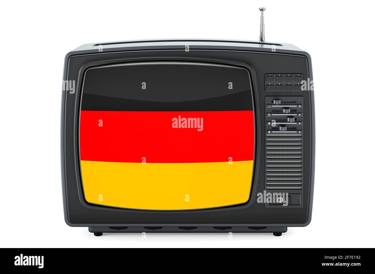 German Television concept. TV set with flag of Germany. 3D rendering ...