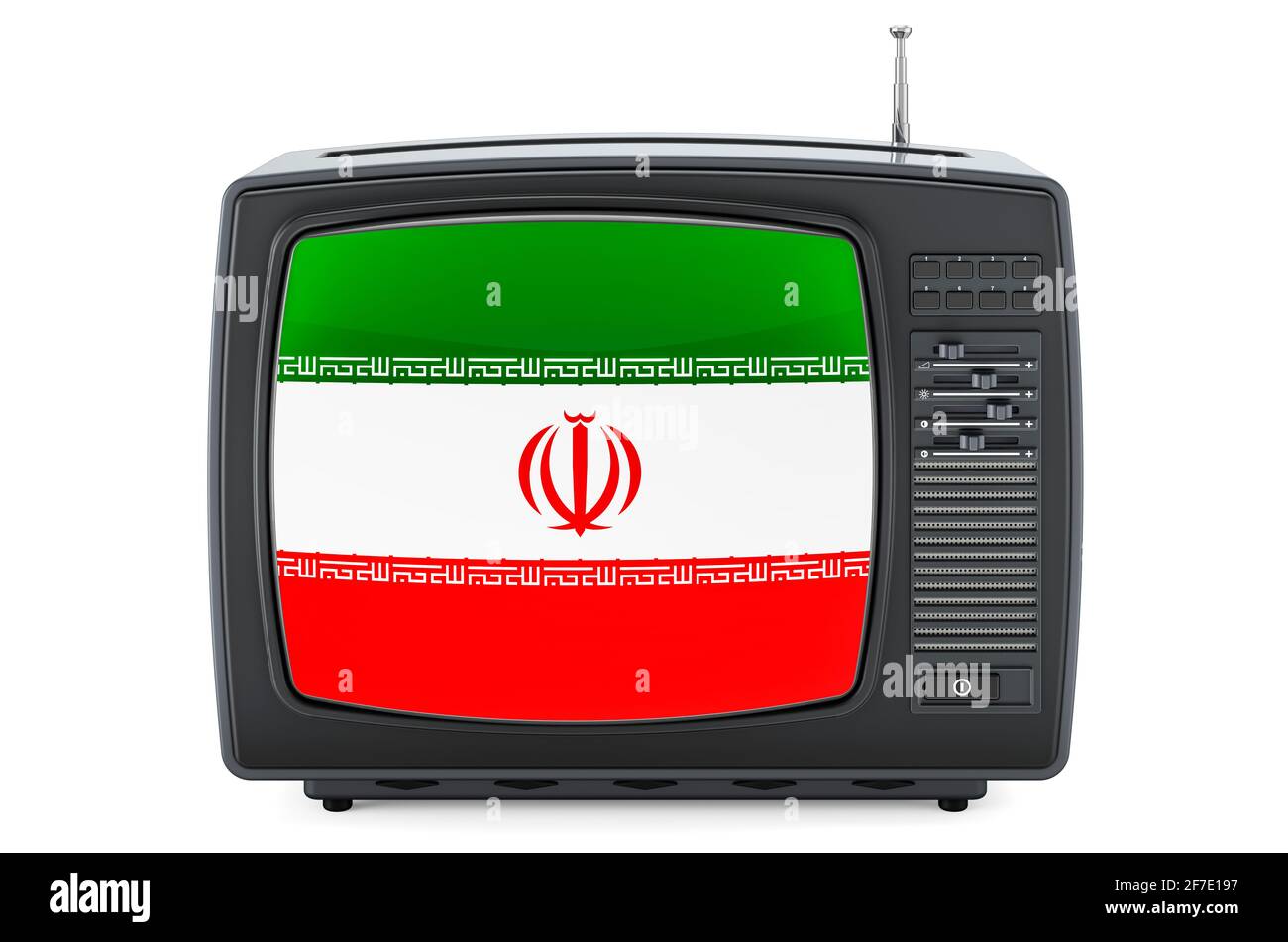 Iranian Television concept. TV set with flag of Iran. 3D rendering ...