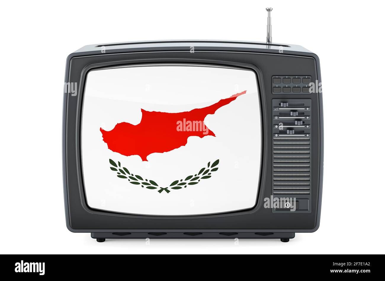 Cypriot Television concept. TV set with flag of Cyprus. 3D rendering ...