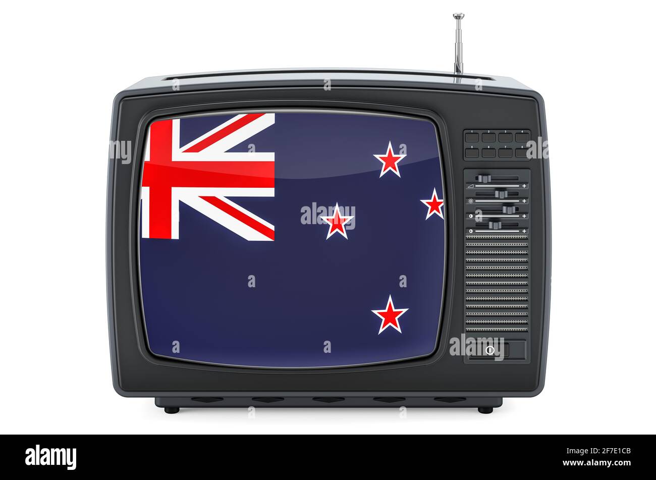 New Zealand Television concept. TV set with flag of New Zealand. 3D ...