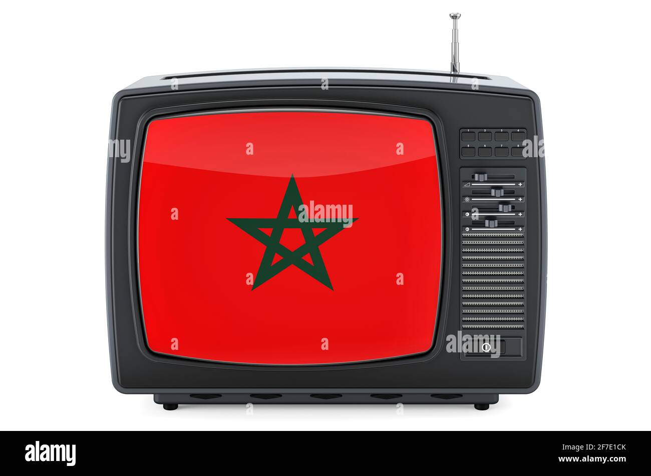 Moroccan Television concept. TV set with flag of Morocco. 3D rendering ...