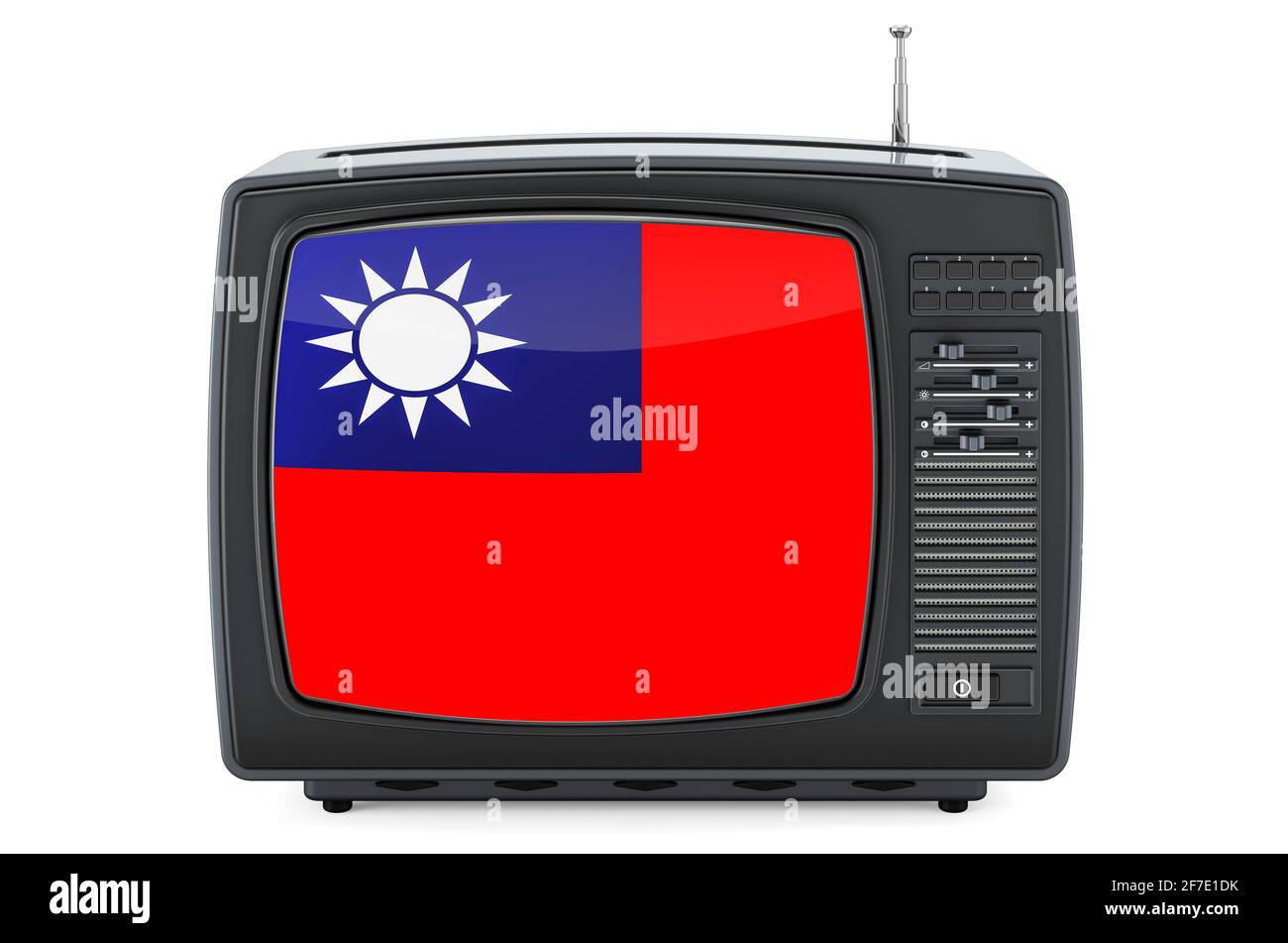 Taiwanese Television concept. TV set with flag of Taiwan. 3D rendering ...