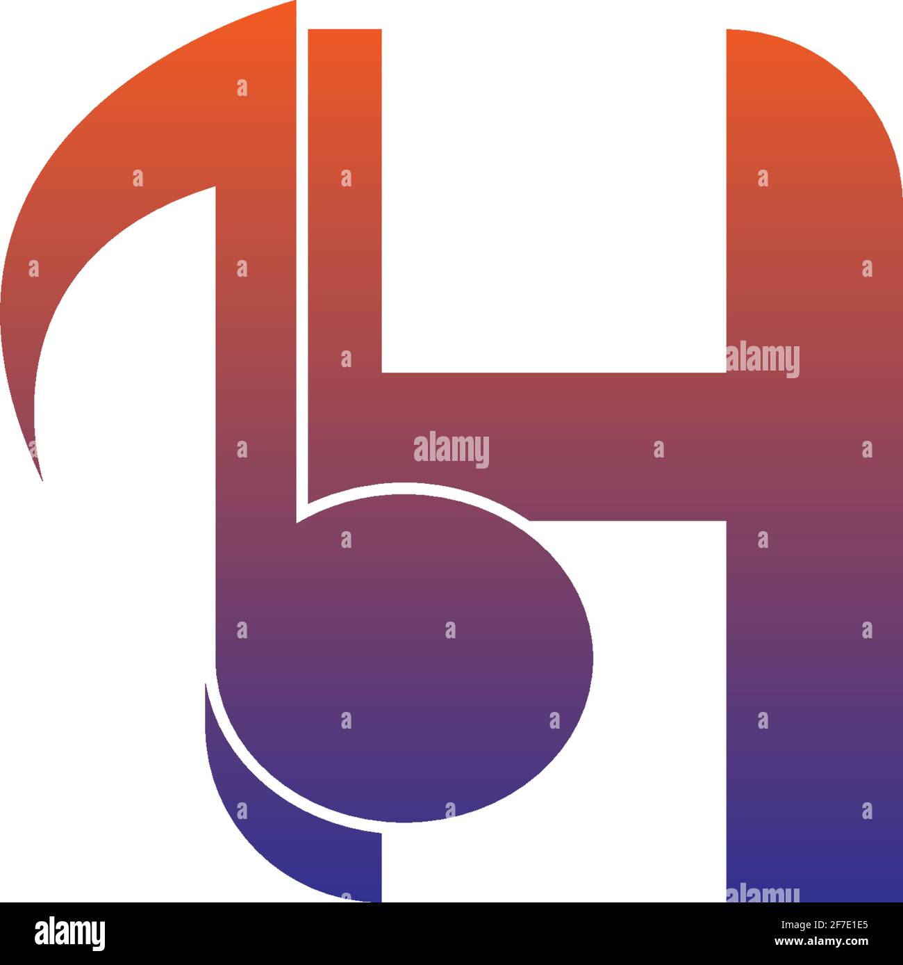 Letter H logo icon with musical note design symbol template vector ...