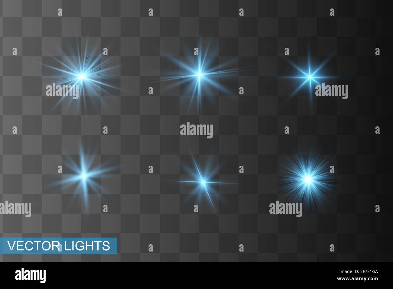 Blue glowing lights effects isolated on background. Glow light effect ...