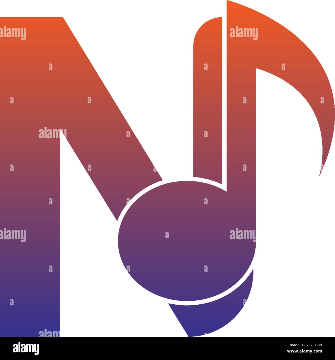 Letter N logo icon with musical note design symbol template vector ...