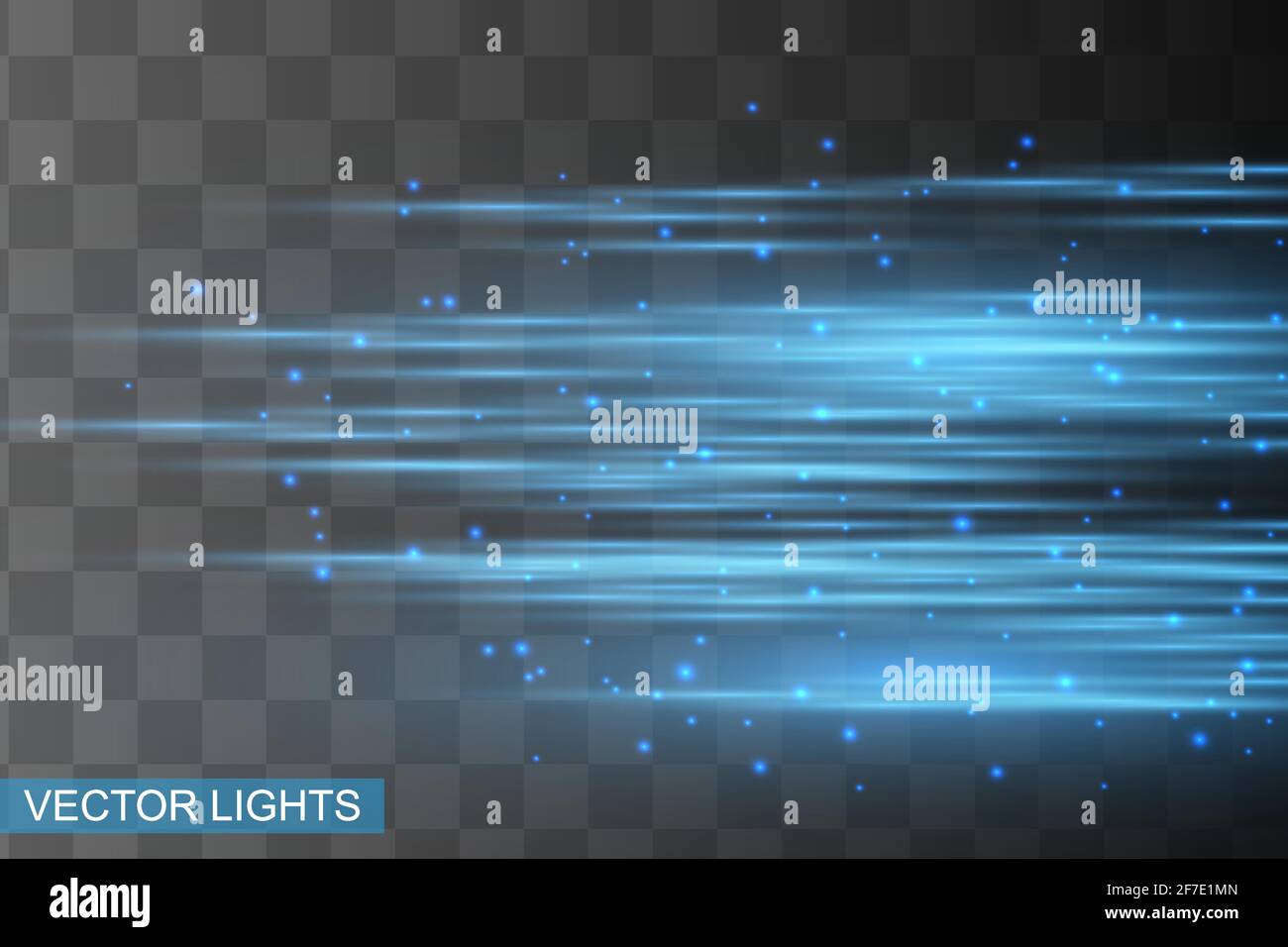 Abstract blue laser beam. Transparent isolated on black background ...