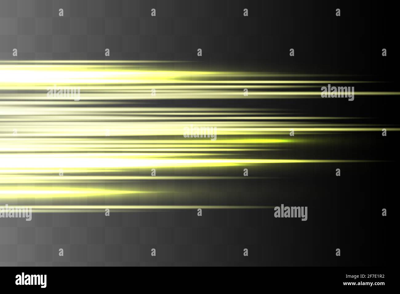 Yellow horizontal lens flares pack. Laser beams, horizontal light rays ...