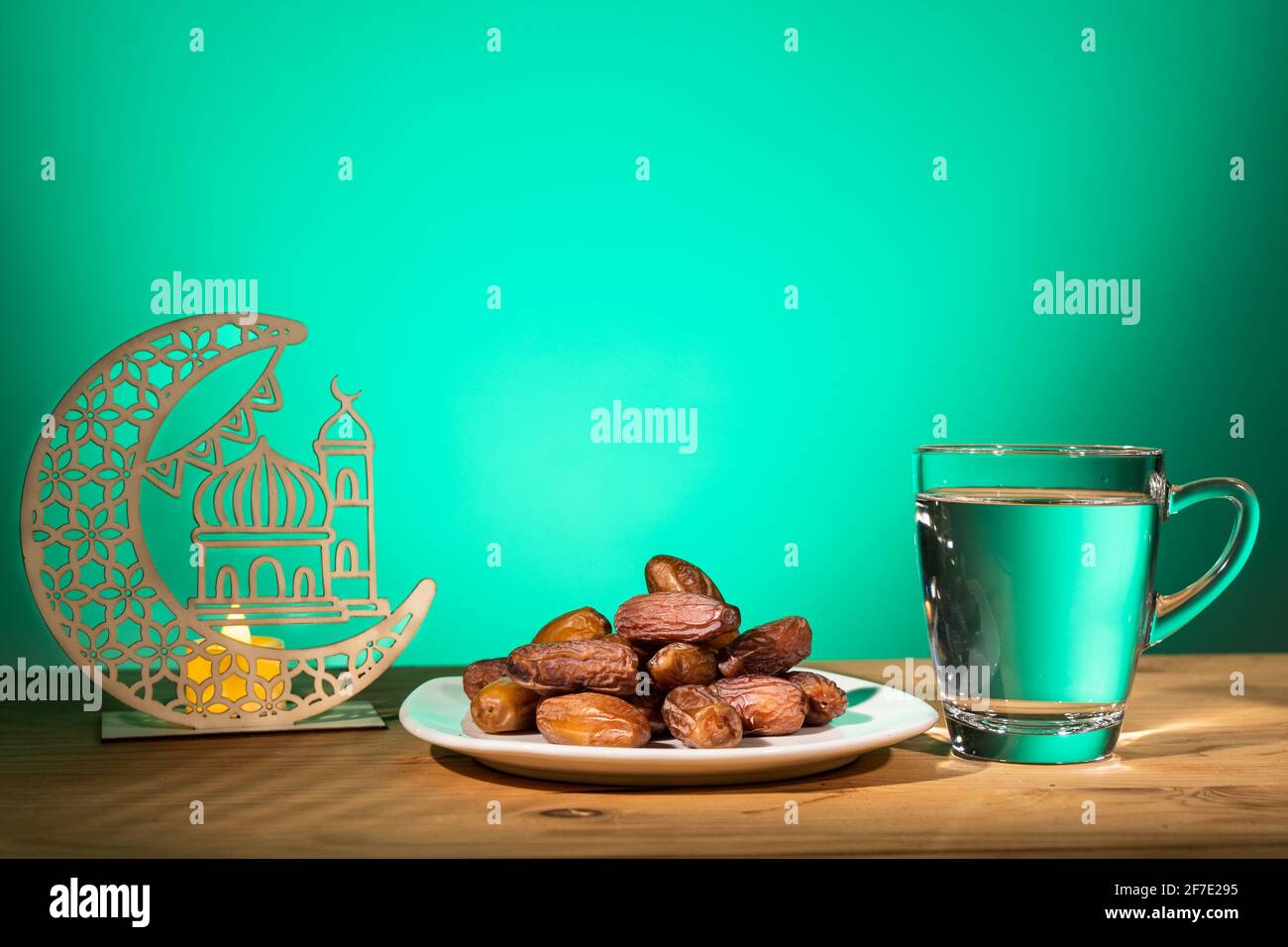 Muslim iftar of breaking of fast during Ramadan month with preserved ...