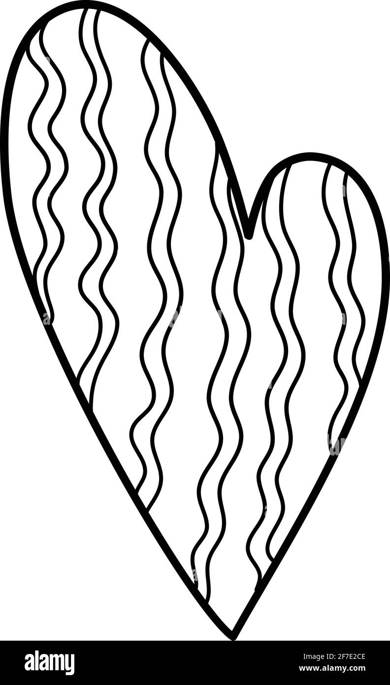 Strange heart icon, hand drawn and outline style Stock Vector Image ...
