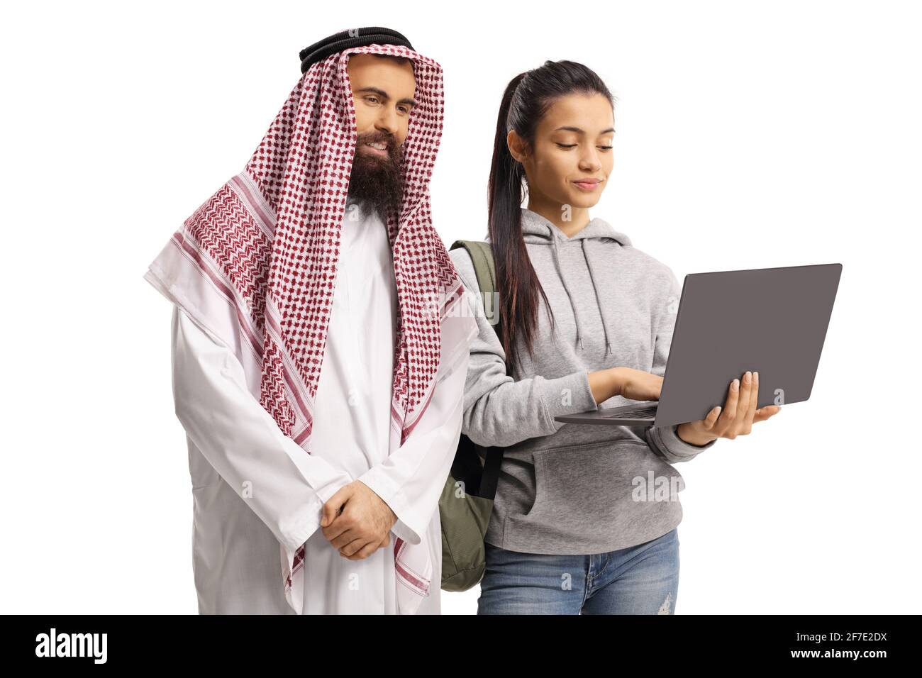 Arab female student laptop hi-res stock photography and images - Alamy