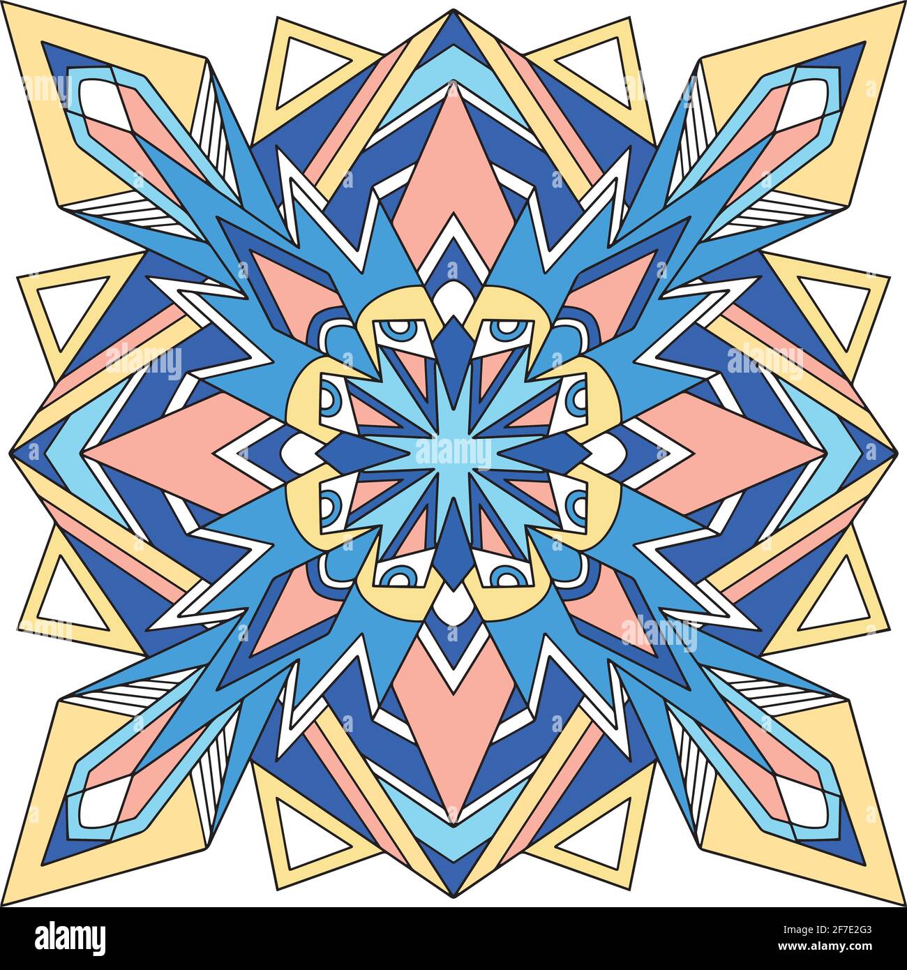 Arabic mandala icon, hand drawn and outline style Stock Vector Image ...