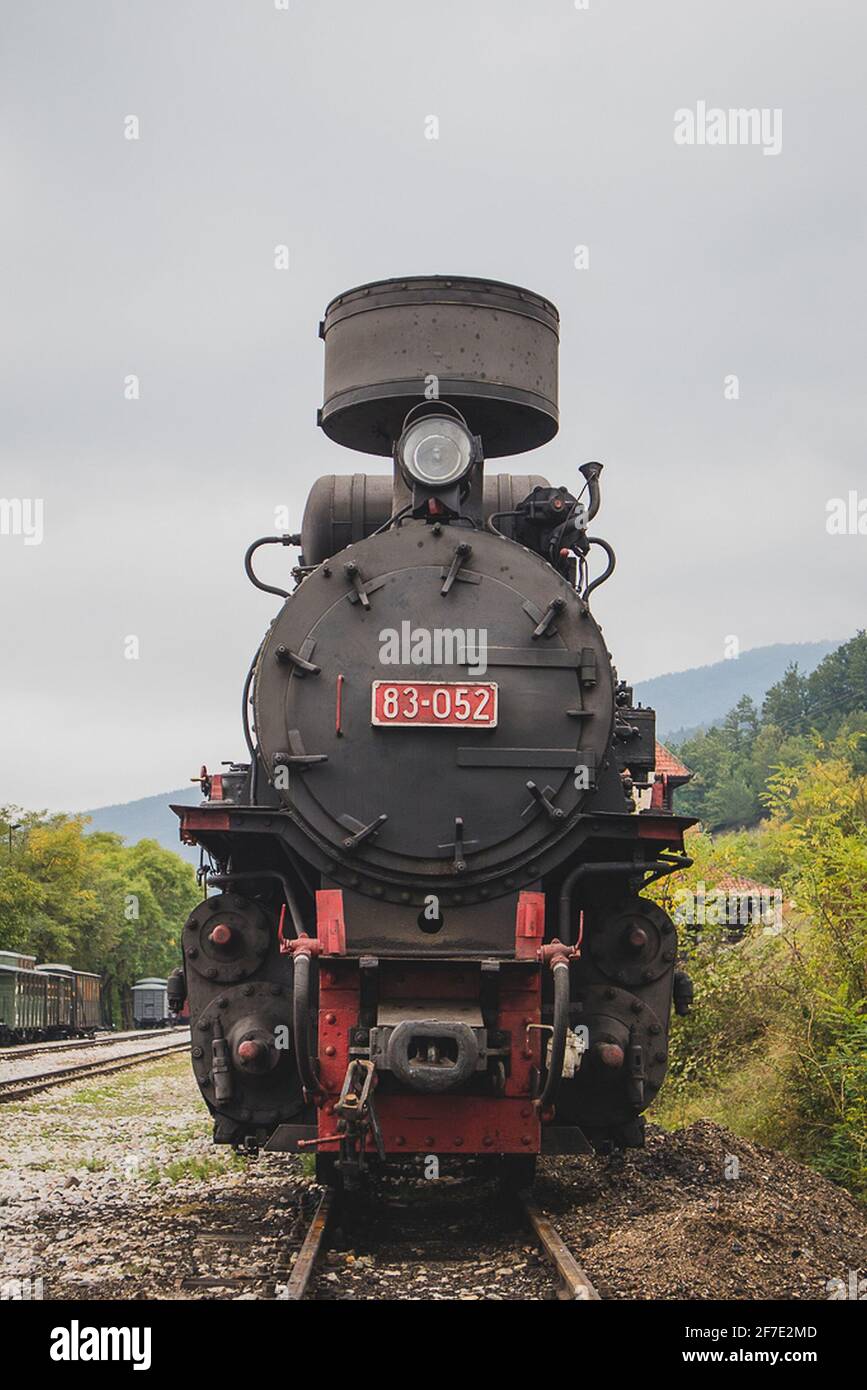Steam engine of the famous sargan eight narrow gauge railway in Mokra ...