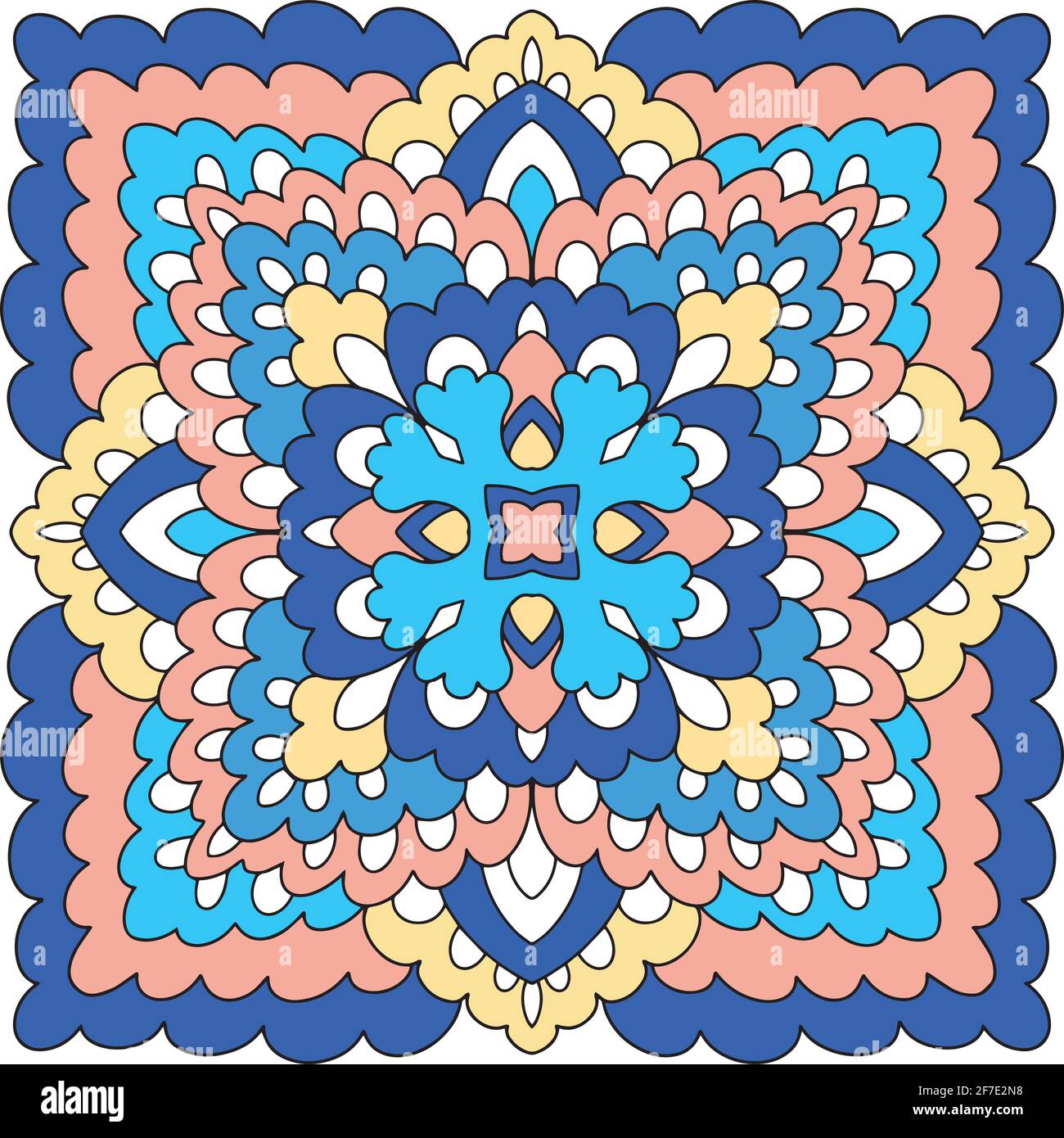 Mystic mandala icon, hand drawn and outline style Stock Vector Image ...