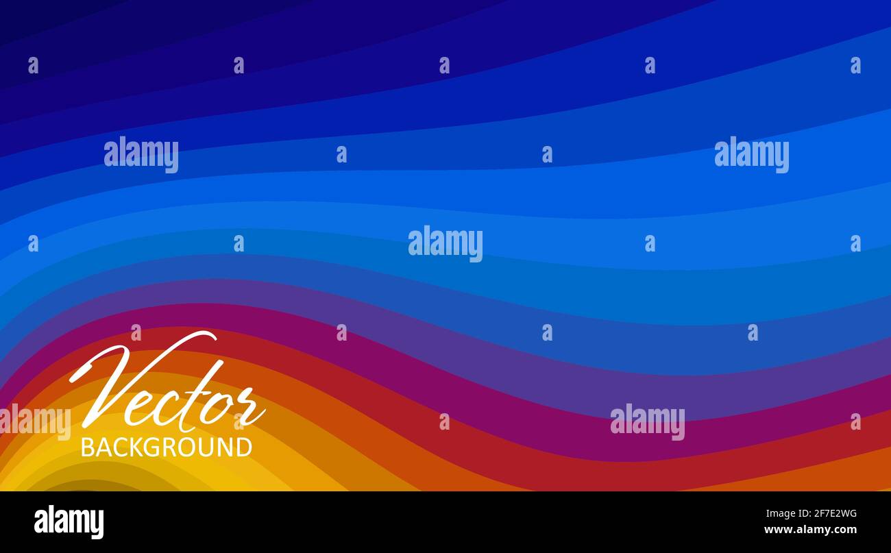 Abstract striped background with navy blue and yellow color wavy lines ...