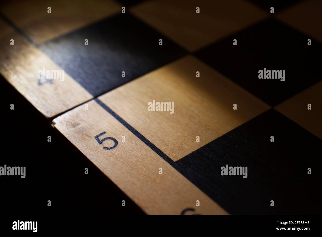 illuminated square number 5 on a chessboard Stock Photo - Alamy