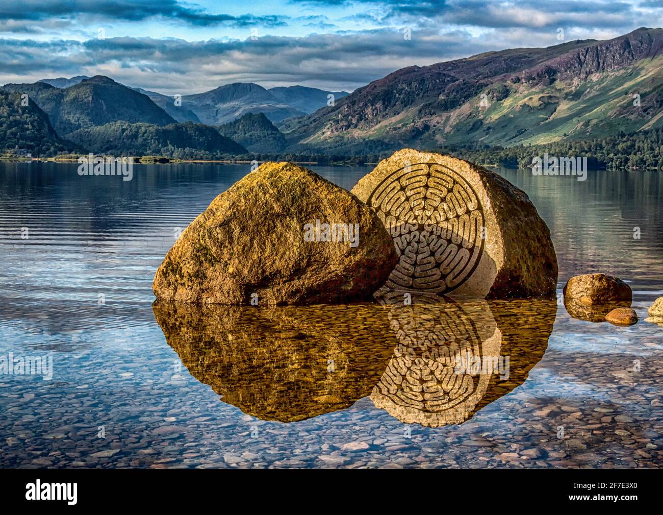 Millenium Stone - Keswick Stock Photo - Alamy