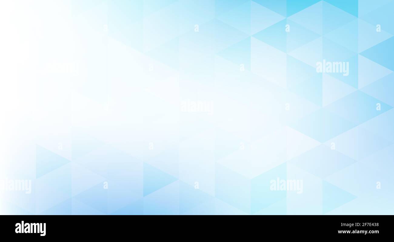 Abstract subtle white background textured by light blue triangles ...